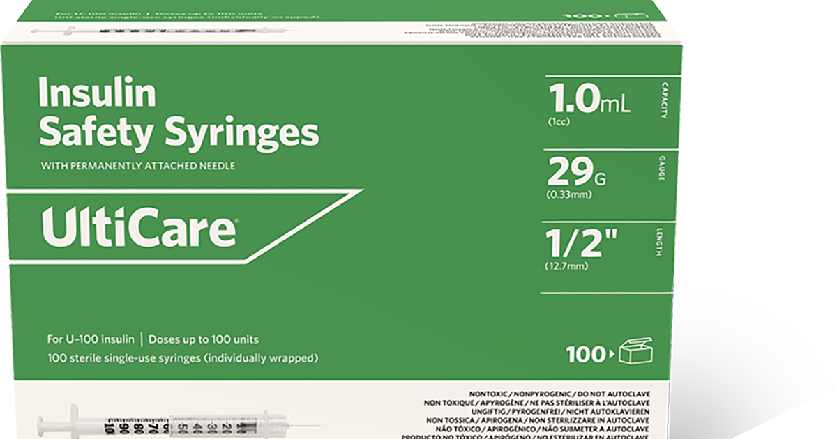 UltiCare® U-100 Insulin Safety Syringes | UltiMed, Inc