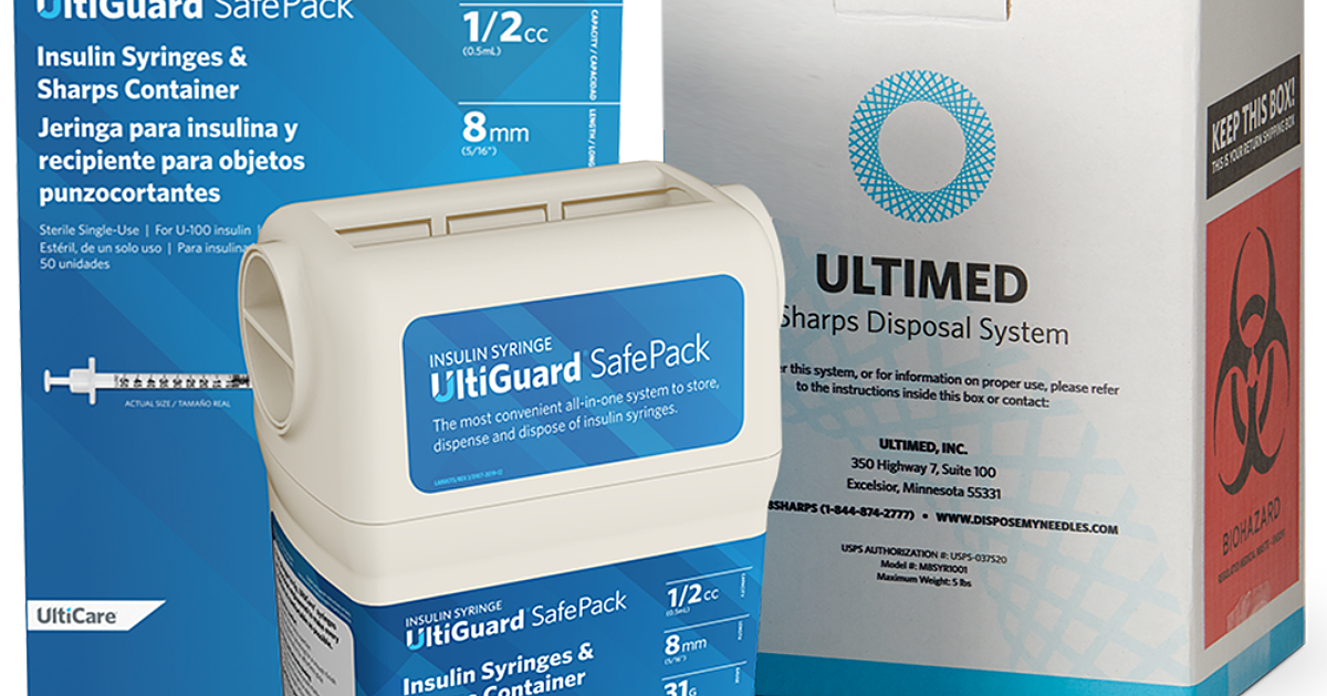 Insulin Syringe UltiGuard Safe Pack Sharps Container… | UltiMed, Inc