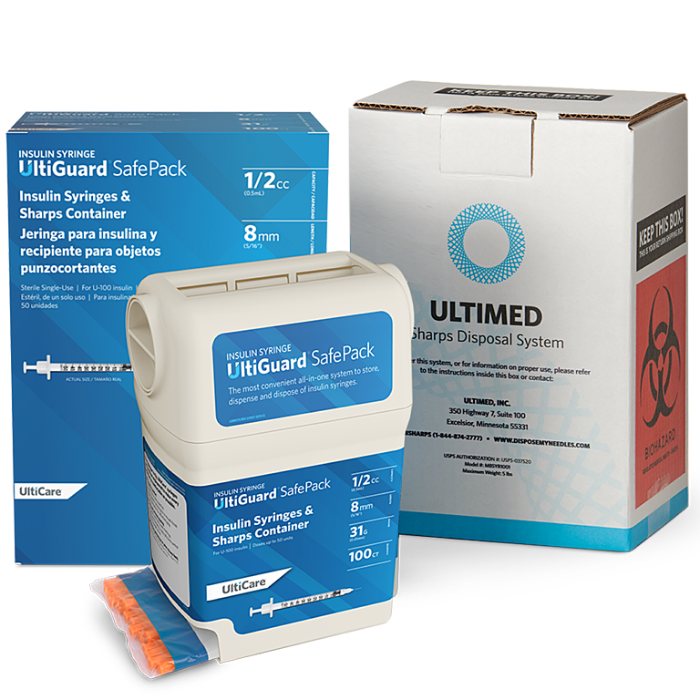 Insulin Syringe UltiGuard Safe Pack Sharps Container… | UltiMed, Inc